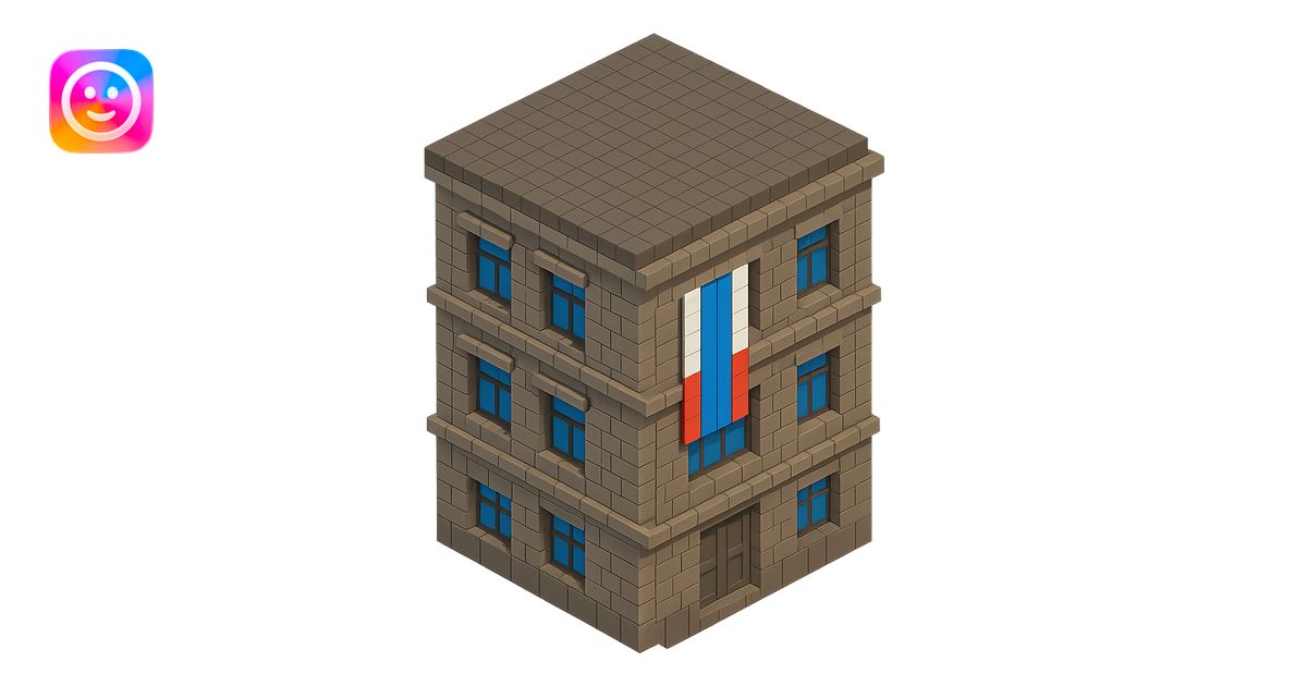 old Saint Petersburg building in voxel style, gray-brown tones, Russian ...