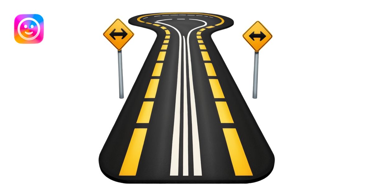 A ROAD WHERE YOU CAN TURN LEFT OR RIGHT emoji | AI Emoji Generator
