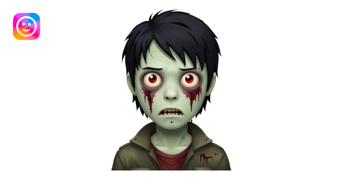 Boy, zombie, black hair, medium long, emo, shaggy, dark, spooky, creepy ...