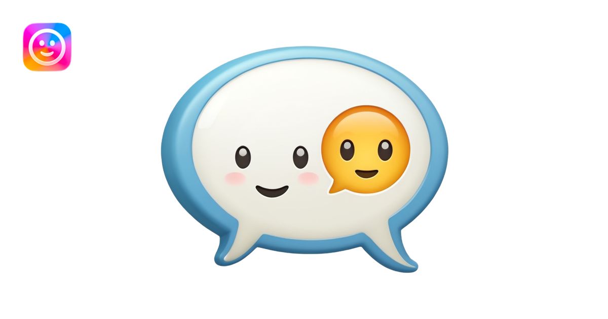 Flat white color chat bubble emoji. No colors, no shading emoji | AI ...