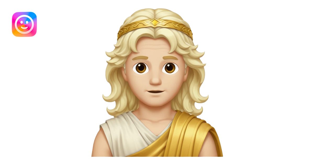 Apollo from The Olympians with long platinum blonde wavy hair, gold ...