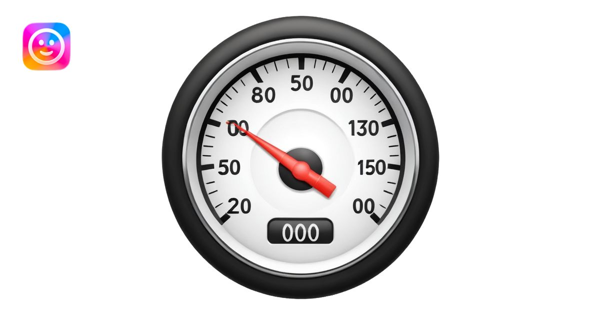 top half of simple speedometer icon for site navigation emoji | AI ...