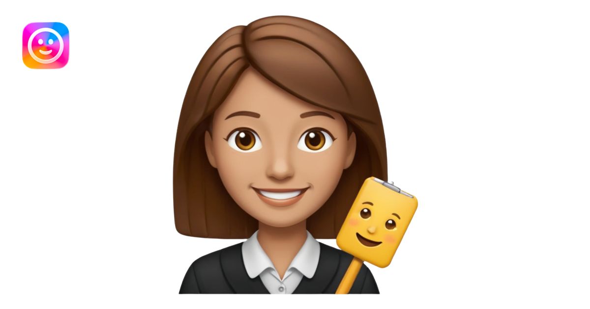 teacher emoji brown hair light skin emoji | AI Emoji Generator