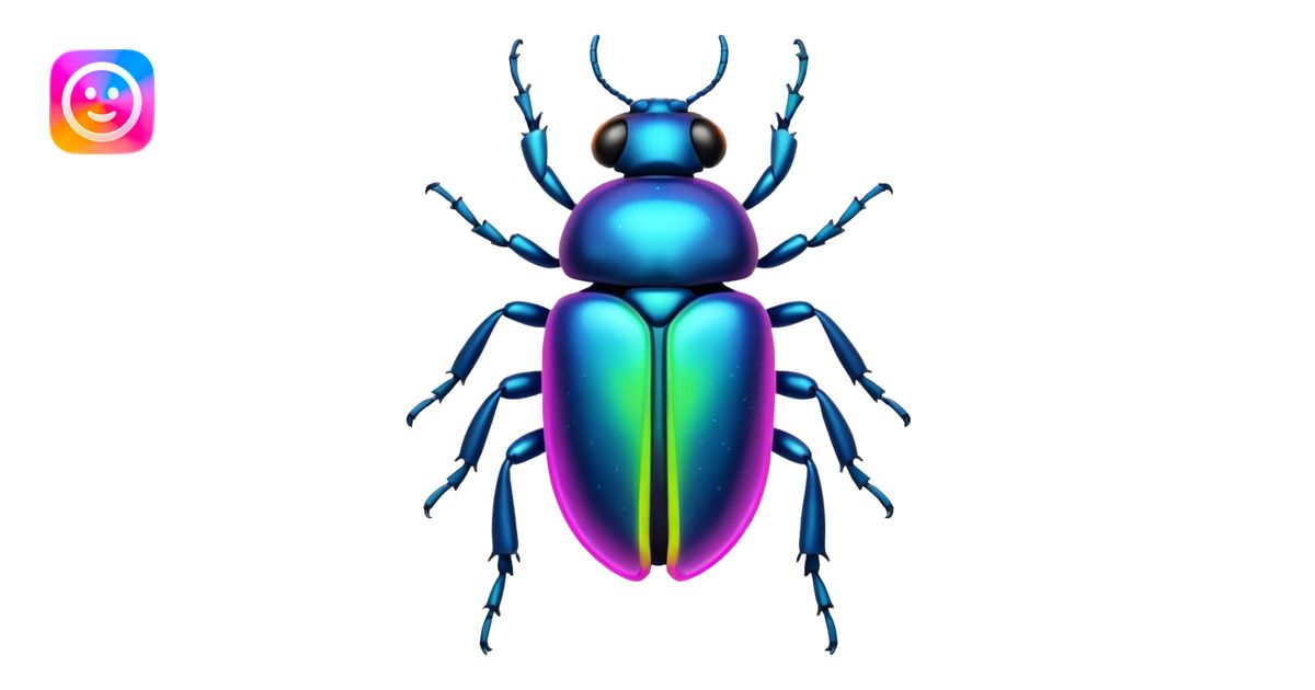 Neon beetle with aura trail emoji | AI Emoji Generator