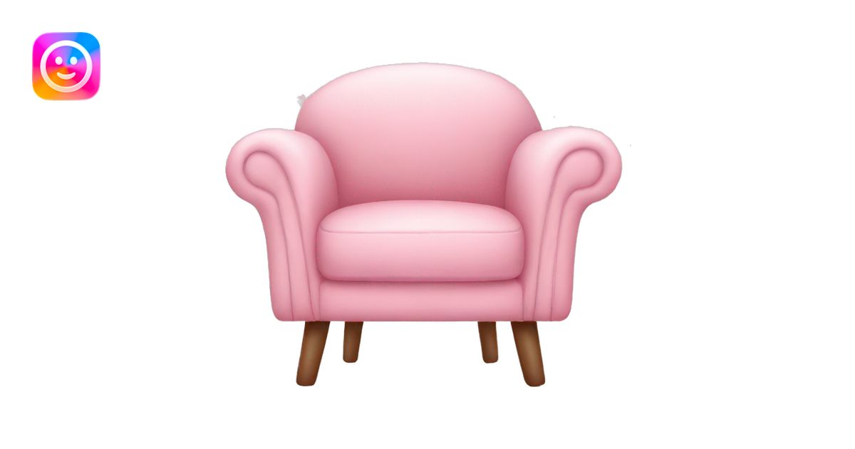 Pastel pink Cosy chair emoji | AI Emoji Generator