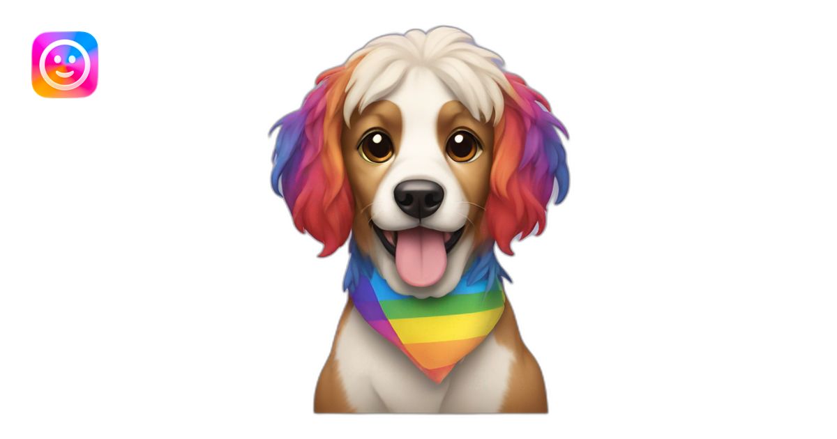 Gay pride dog emoji | AI Emoji Generator