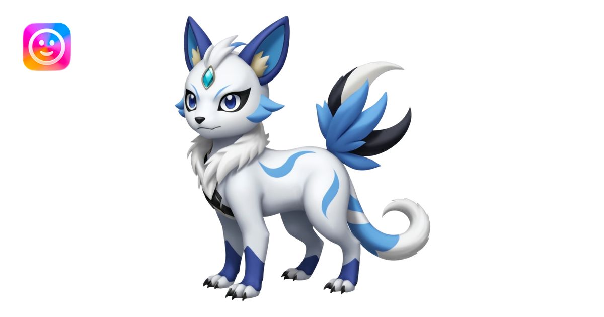 Garurumon-Meloetta-Renamon-Absol-fusion-hybrid-creature (full body ...