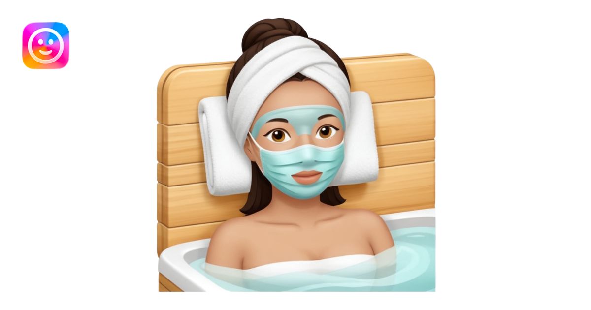 Lady with face mask spa beauty full face relaxing emoji | AI Emoji ...