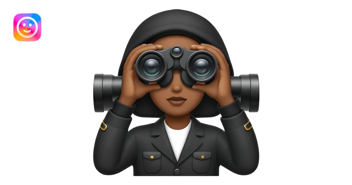 black hands holding binoculars emoji | AI Emoji Generator