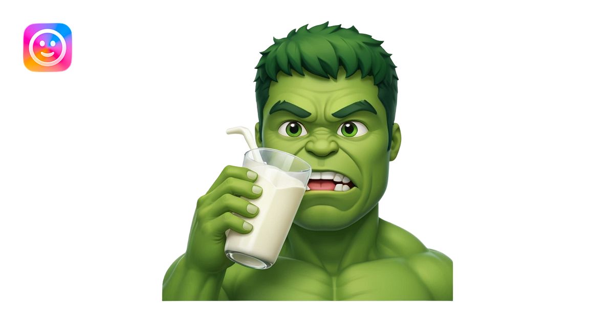 Hulk With milk emoji | AI Emoji Generator