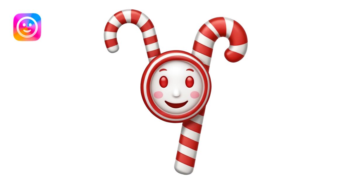 peppermint stick with a face emoji | AI Emoji Generator