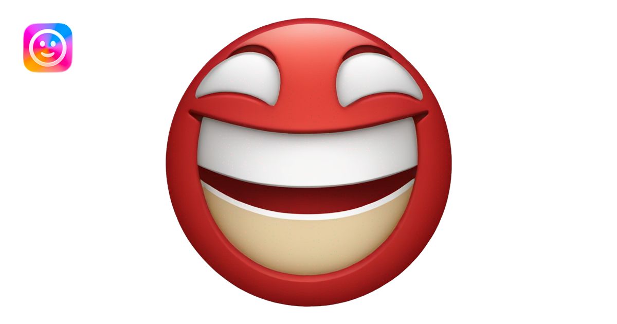 Red laughing emoji emoji | AI Emoji Generator