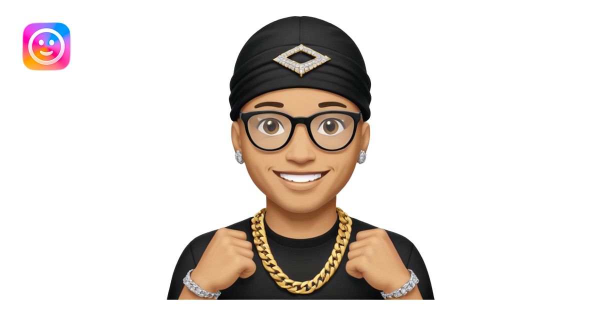 lightskin man with a black durag,a cuban link chain,glasses, and ...
