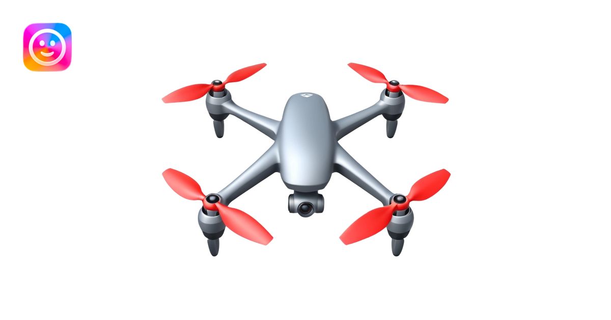 Drone – Quad-copter with spinning propellers emoji | AI Emoji Generator