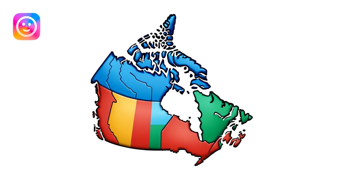 candian geoghrapgical perimeter all one colour emoji | AI Emoji Generator
