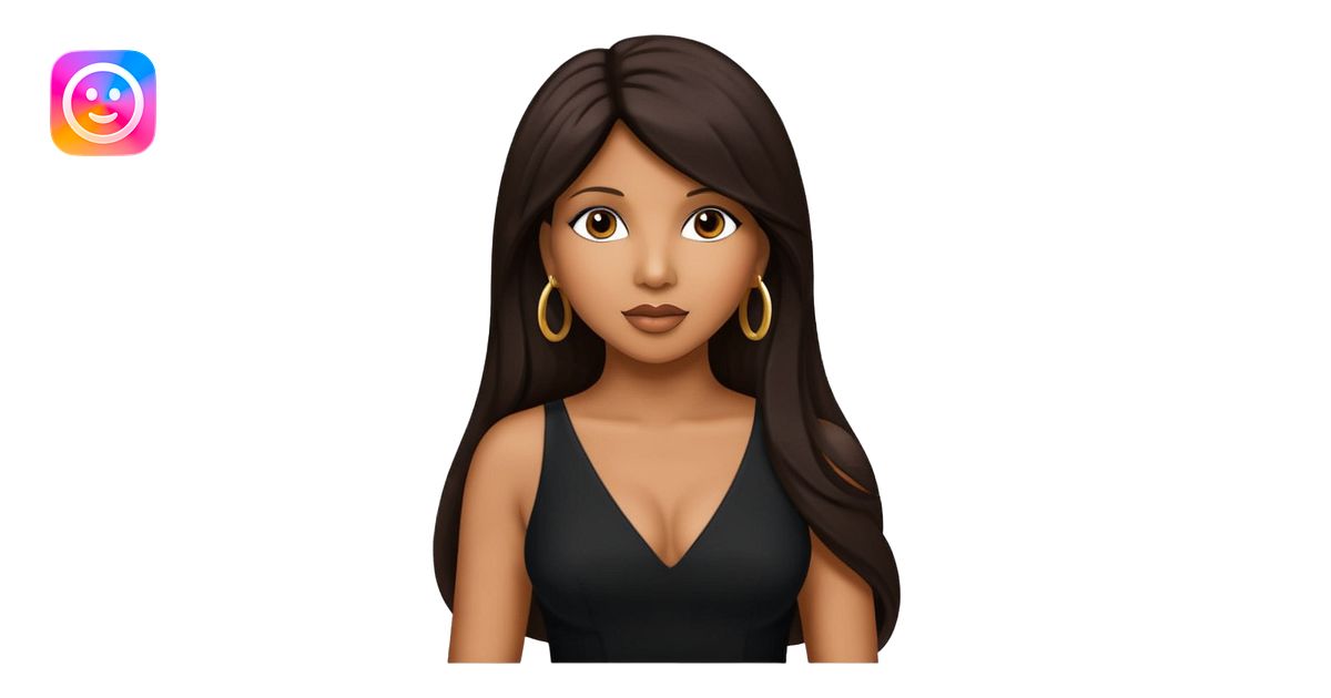 Toni Braxton with dark brown long hair emoji | AI Emoji Generator