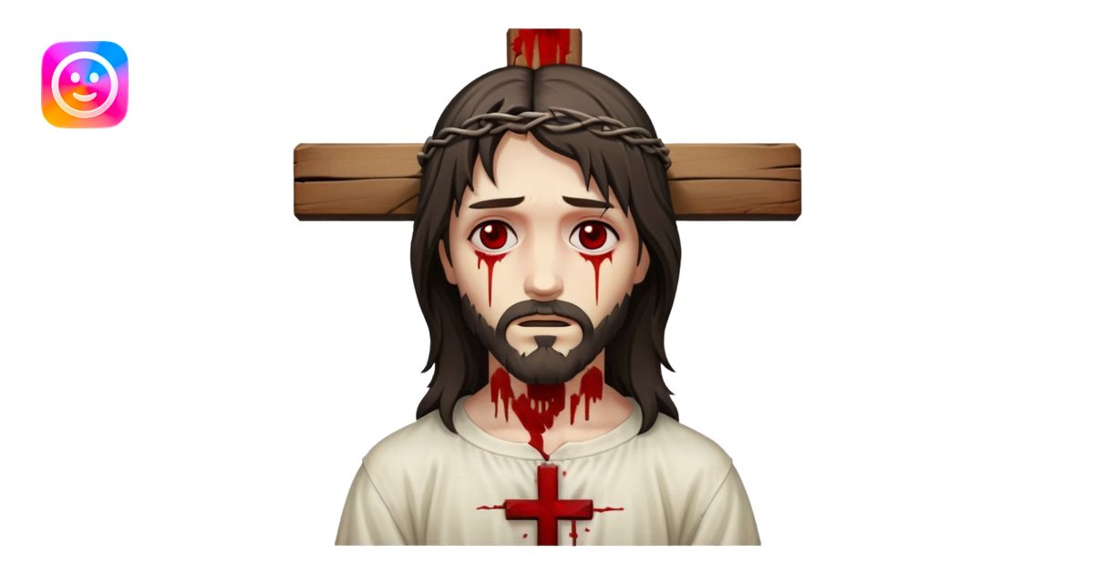 jesus-body-on-the-cross, emo hair emoji | AI Emoji Generator