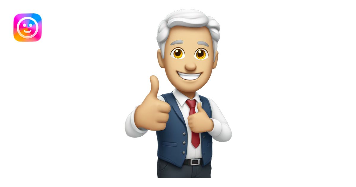 Smiling Englishman showing thumbs up emoji | AI Emoji Generator