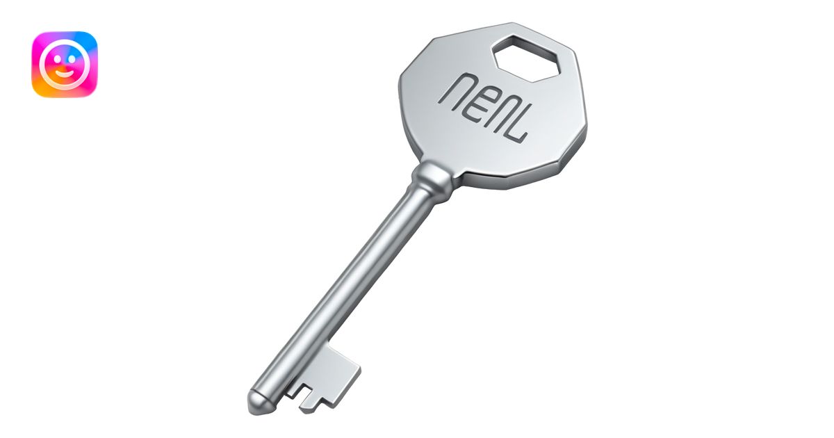 small silver metal key with hexagonal head and the word NATIONAL ...