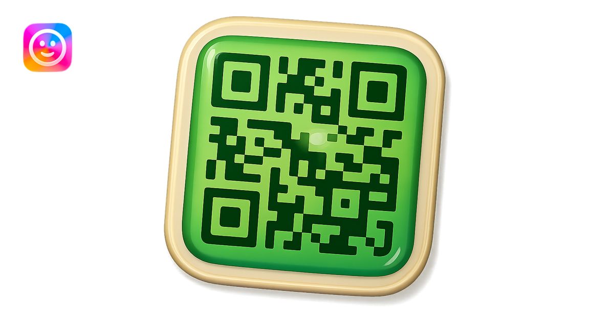 green qr code badge emoji | AI Emoji Generator