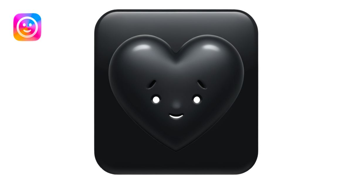 Black heart goth emoji | AI Emoji Generator