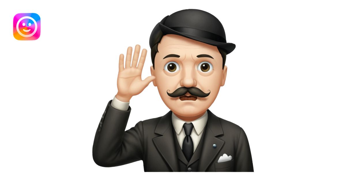 Adolf hitler with a Charlie Chaplin mustache throwing up CK emoji | AI ...