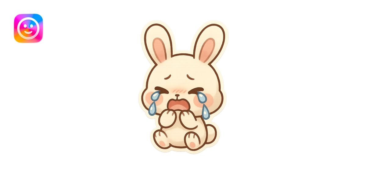 Chibi Crying Bunny emoji | AI Emoji Generator