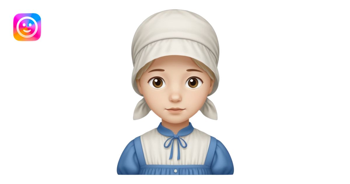 Puritan young girl Amish emoji | AI Emoji Generator