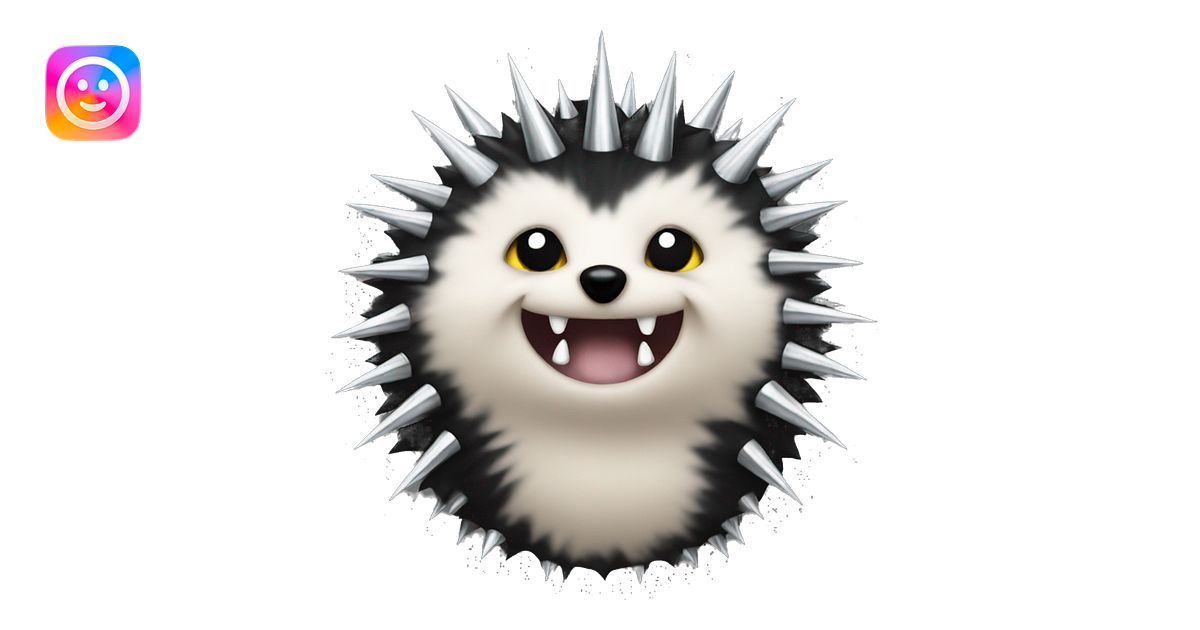 goth hedgehog with metal spikes emoji | AI Emoji Generator