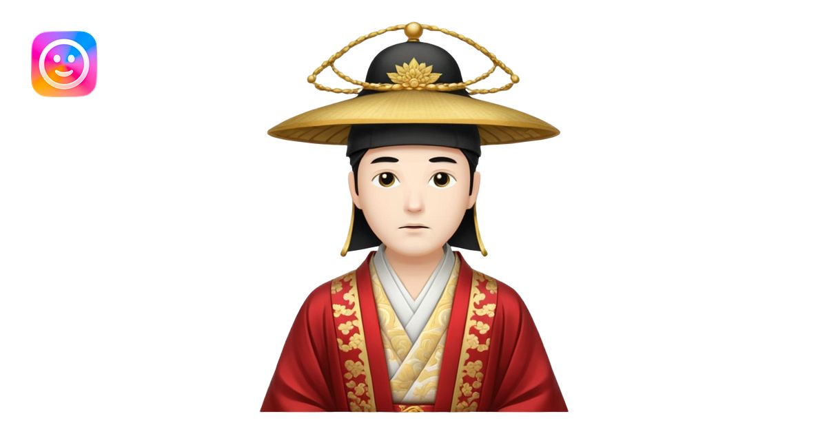 Japanese Court Lord Elegant noble in long robes with tall hat, white ...