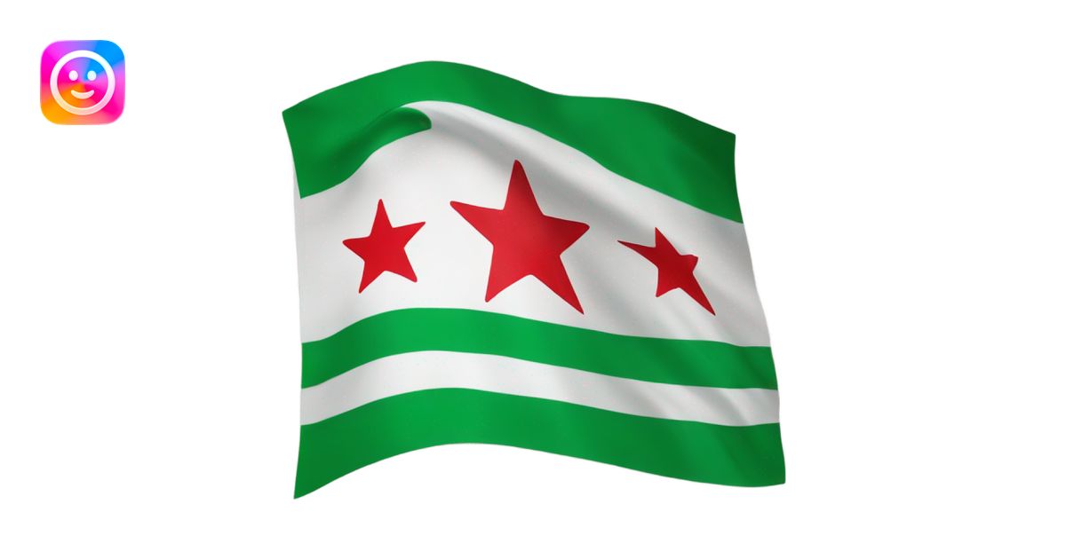 GREEN syrian flag with three stars emoji | AI Emoji Generator