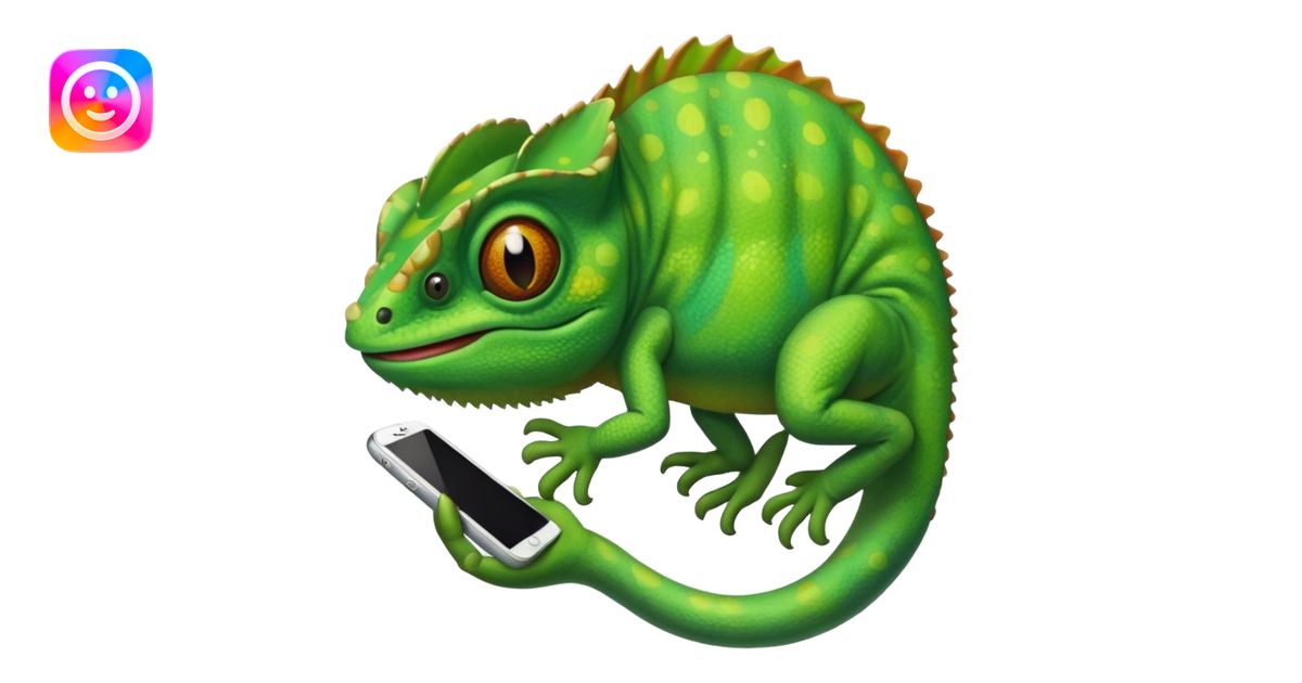 Chameleon using an iPhone emoji | AI Emoji Generator