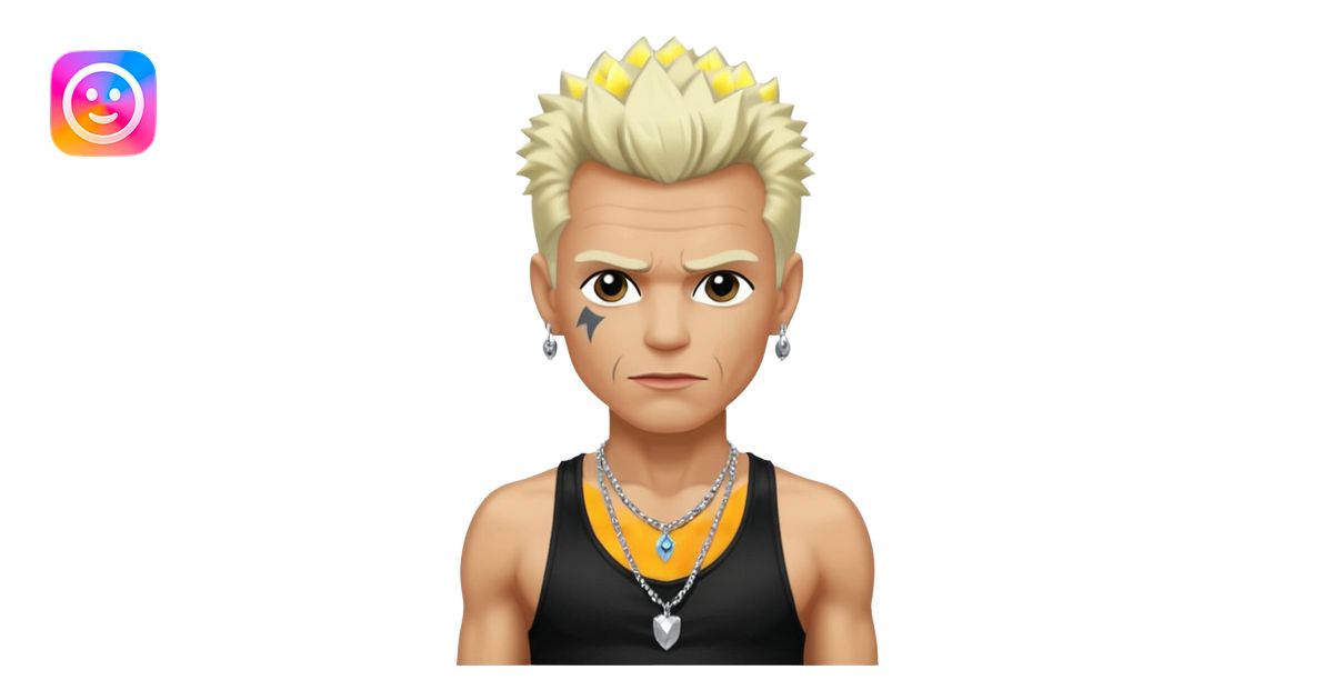 Billy Idol with platinum blonde hair, black sequin baggy pants ...