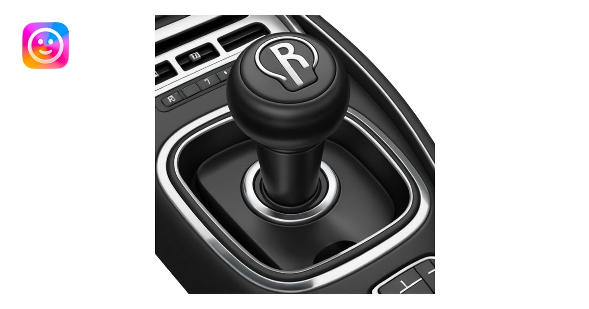 car gear shift stick with R for reverse highlighted emoji | AI Emoji ...