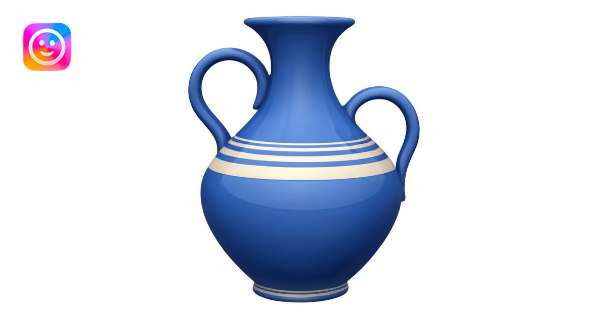 Spiral Pottery Vase blue emoji | AI Emoji Generator