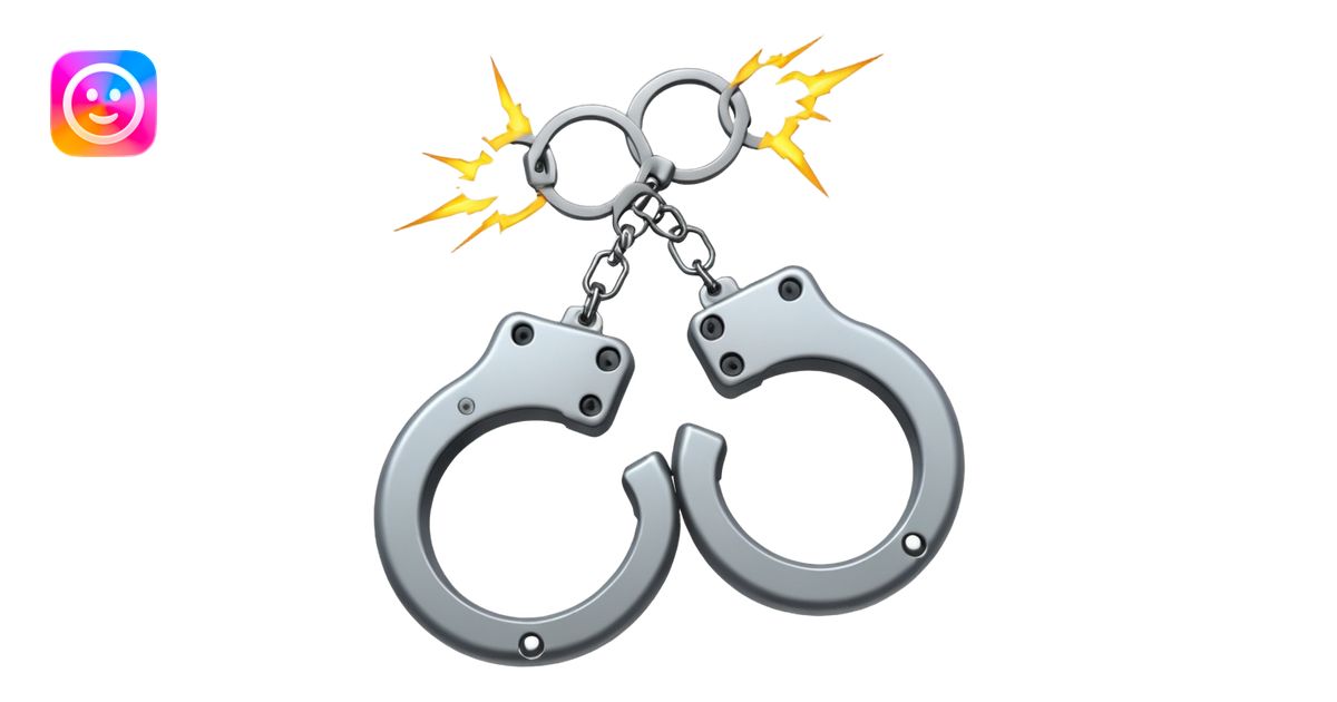 cracking handcuffs with beautiful effects emoji | AI Emoji Generator