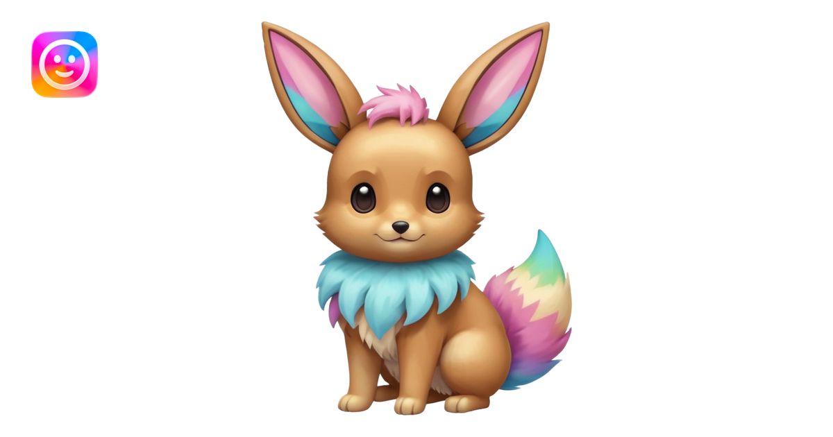 Kawaii Shiny Colorful Pastel Eevee Full Body emoji | AI Emoji Generator