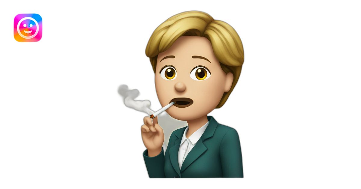Merkel smoking cigarette emoji | AI Emoji Generator