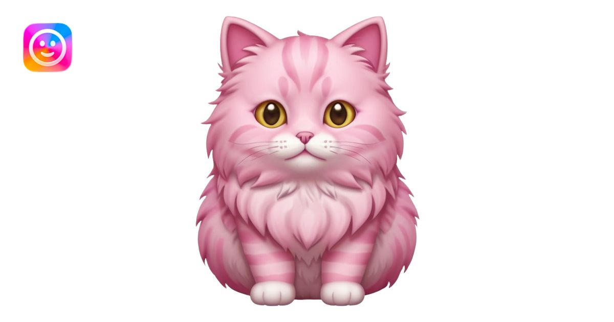 cute pink cat, full body. different body shape. emoji | AI Emoji Generator