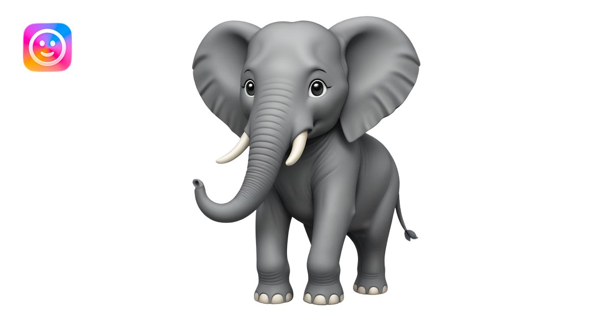A massive 3D cartoon elephant standing tall with a strong posture ...