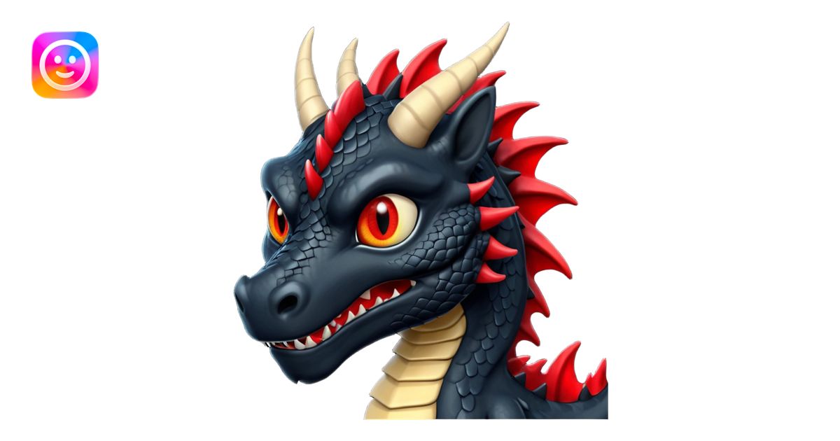 Un dragón negro furia emoji | AI Emoji Generator