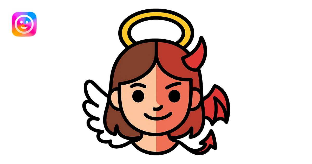 Edit this image to depict a brown-haired girl with one angelic side ...