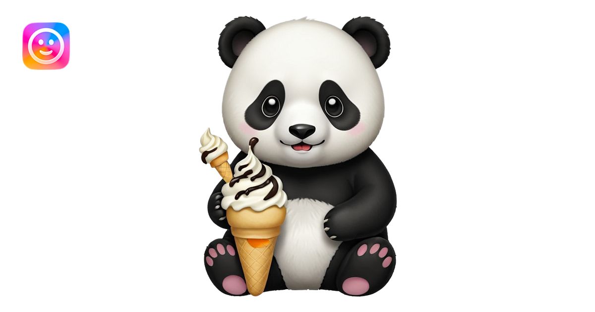 Panda eating ice cream emoji | AI Emoji Generator