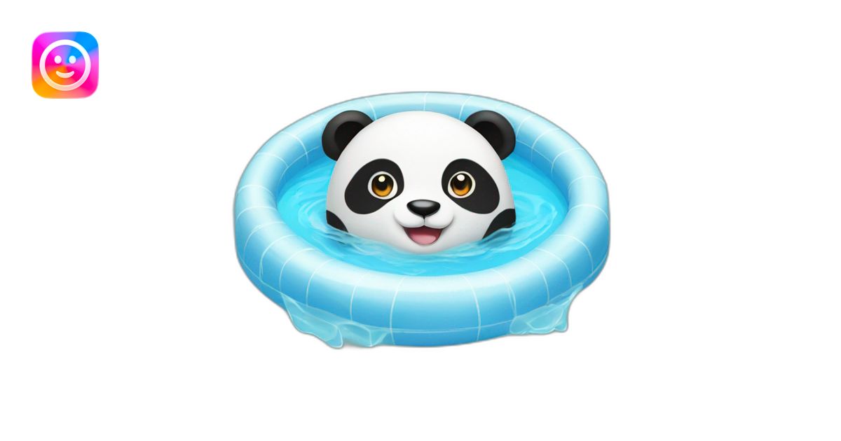 Cute panda chilling in the pool emoji | AI Emoji Generator