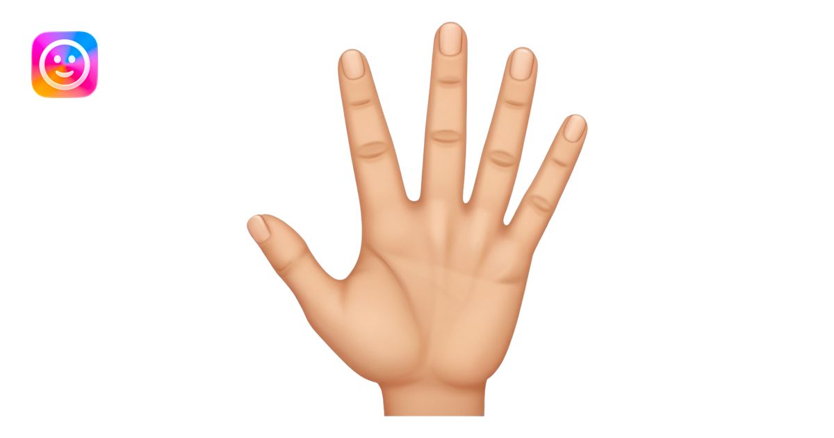 back of mans hand four fingers emoji | AI Emoji Generator