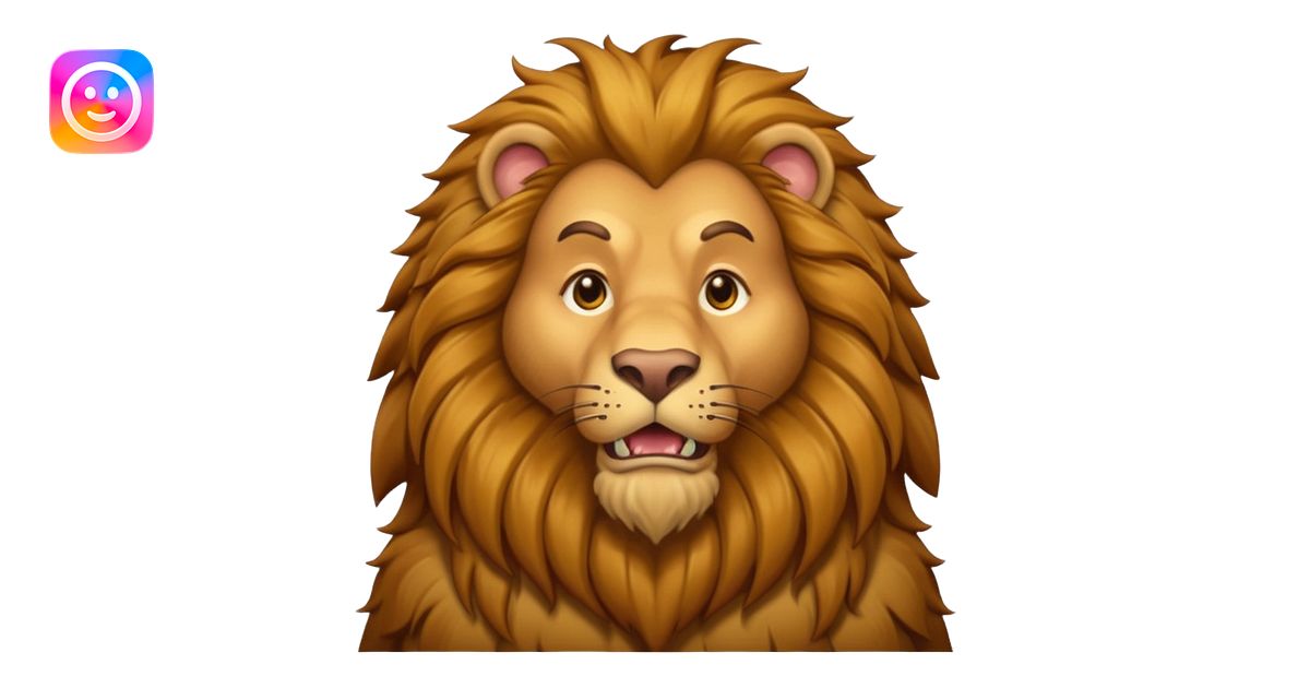 Cowardly Lion from The Land of Oz with golden brown fur emoji | AI ...