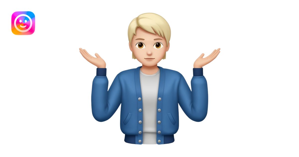 cool person shrug pose emoji | AI Emoji Generator