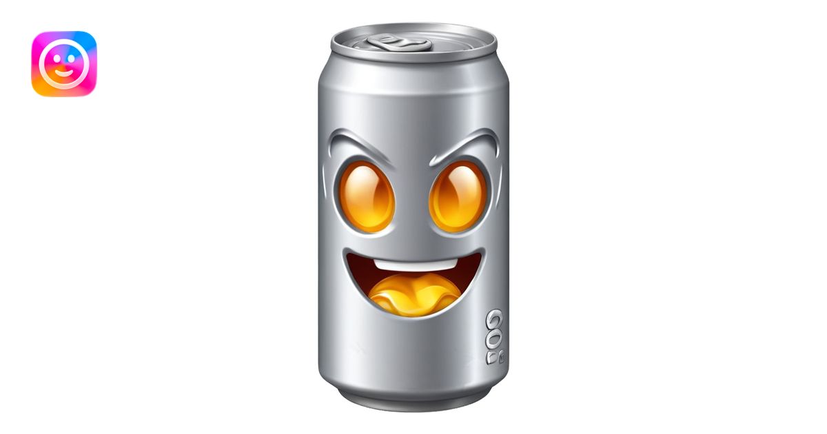 crushed energy drink can with top and bottom dented emoji | AI Emoji ...