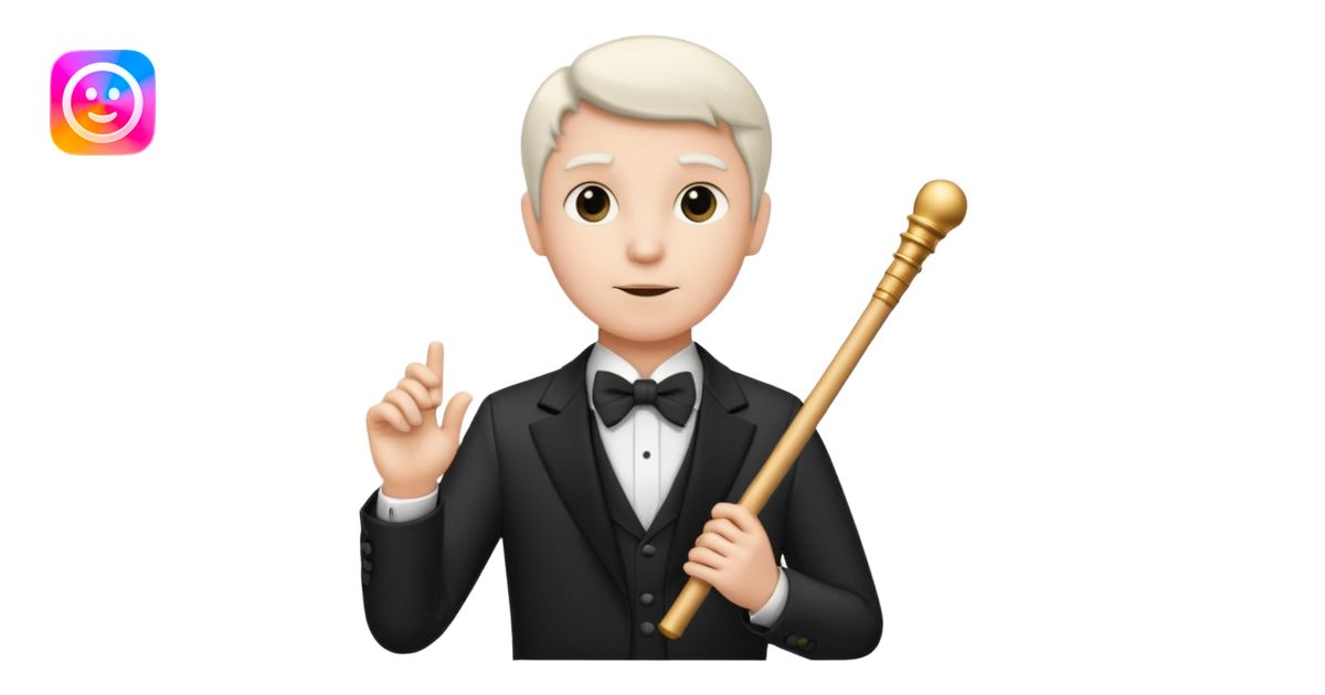 Orchestra conductor baton white emoji | AI Emoji Generator