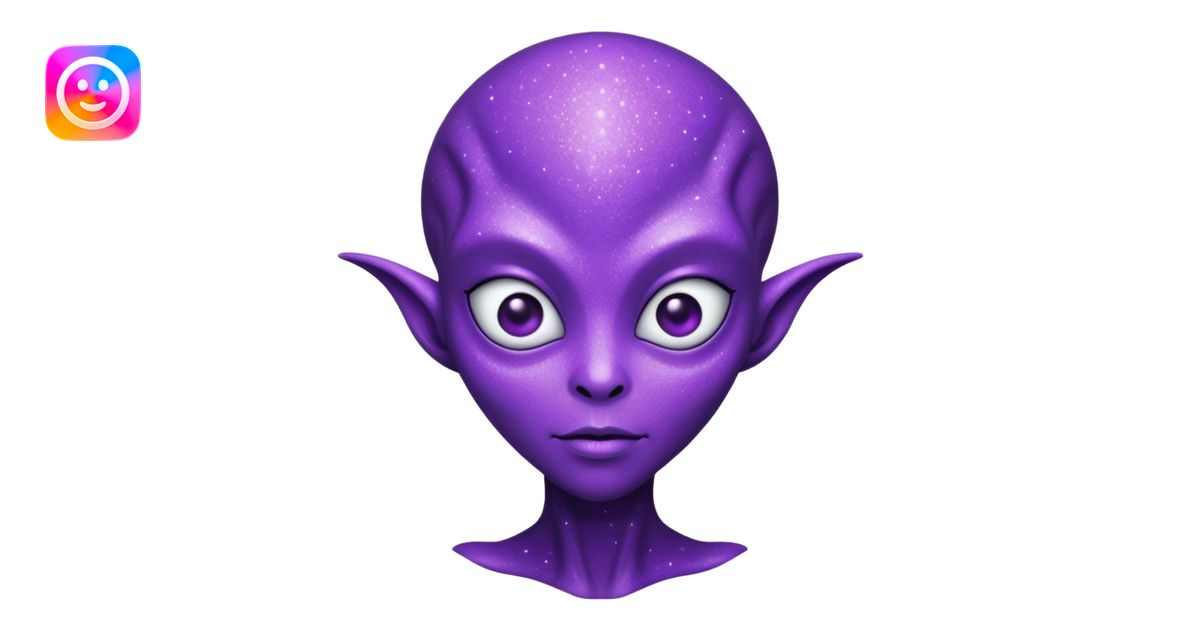 glitter purple alien emoji | AI Emoji Generator